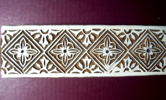 Border Geometric Wood Stamp Hand Carved Indian Print Block