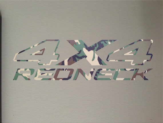 Camo 4x4 Redneck vinyl window decal / sticker