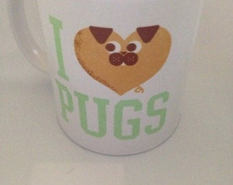 Popular items for i love pugs on Etsy