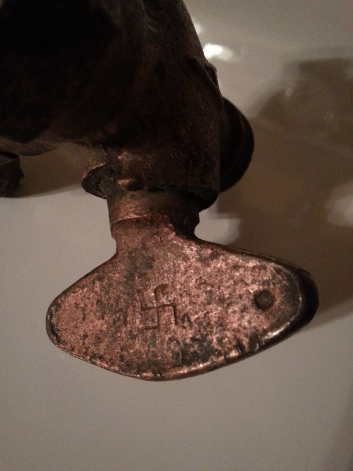 Early 1900s Solid Brass Gas Valve with SWASTIKA by Crane Steel