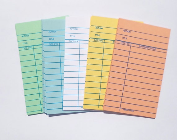 25 Library Cards choose your color perfect for teacher