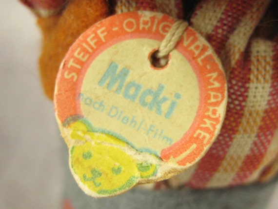 Vintage STEIFF MACKI Hedgehog Plush Doll Animal with tag