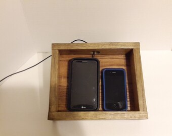 Cell phone charging station, wood charging station, cell phone holder ...