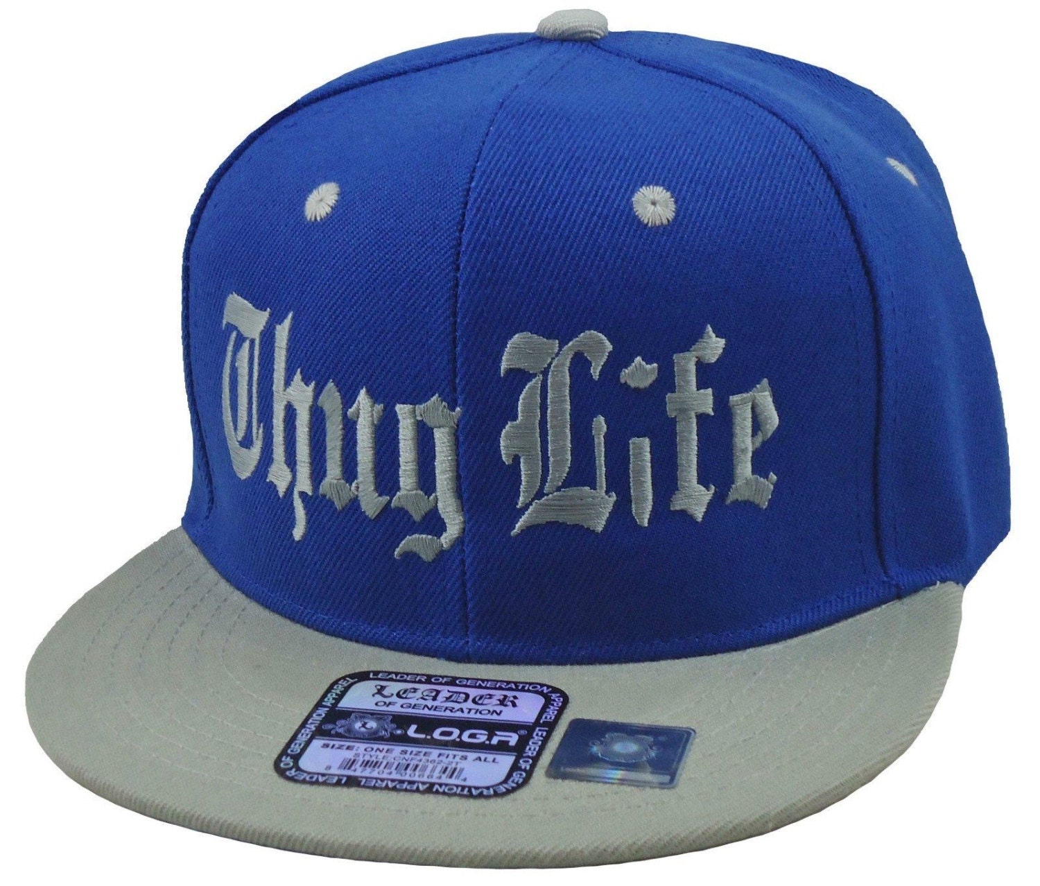 Flat Bill Snapback Cap Hat THUG LIFE Hip Hop Two