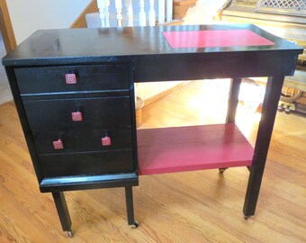 Kitchen Island made from re-purposed vintage sewing machine table