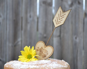 Arrow cake topper | Etsy