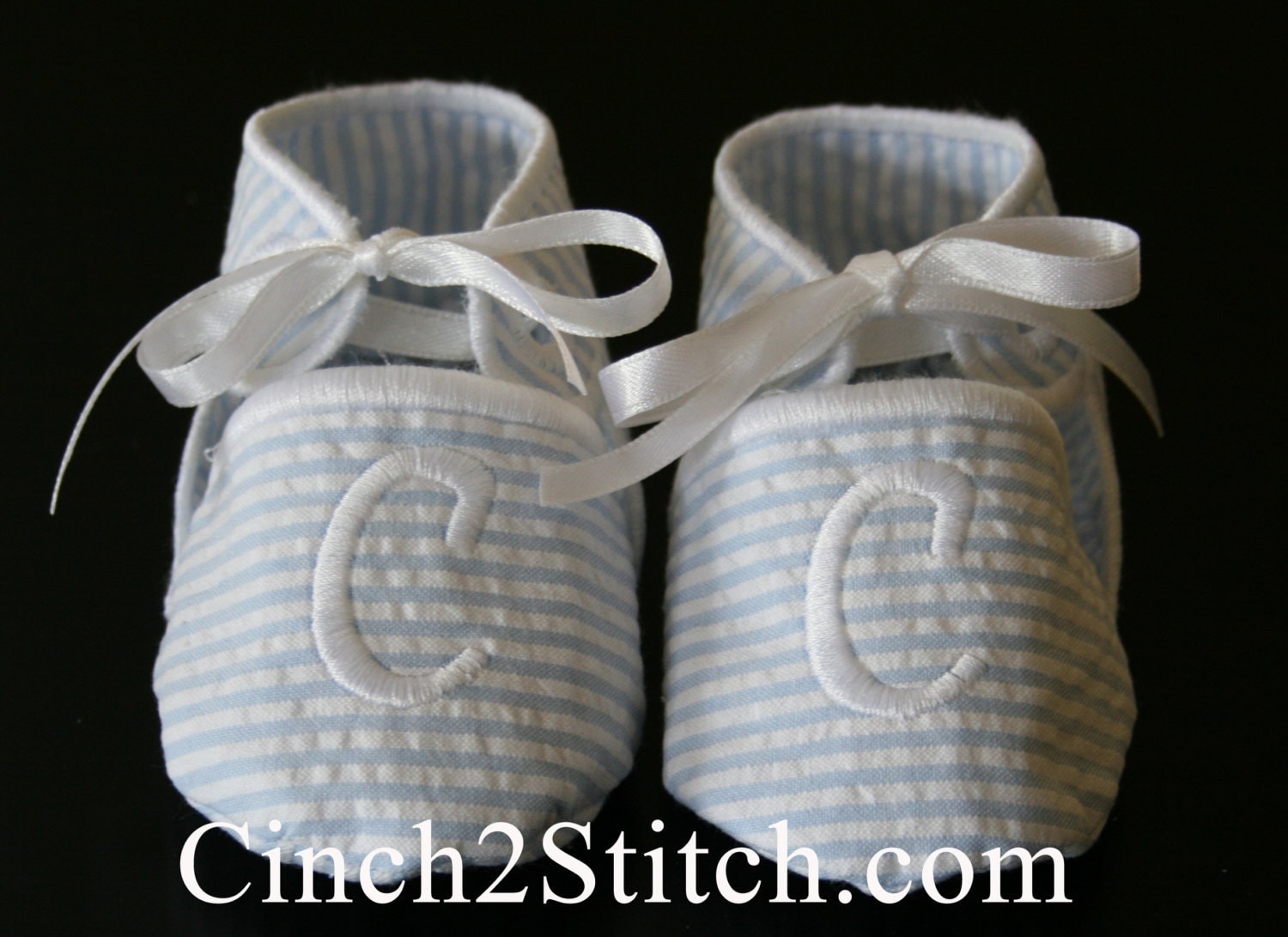 Monogrammed Baby Shoes/Booties In The Hoop by Cinch2Stitch
