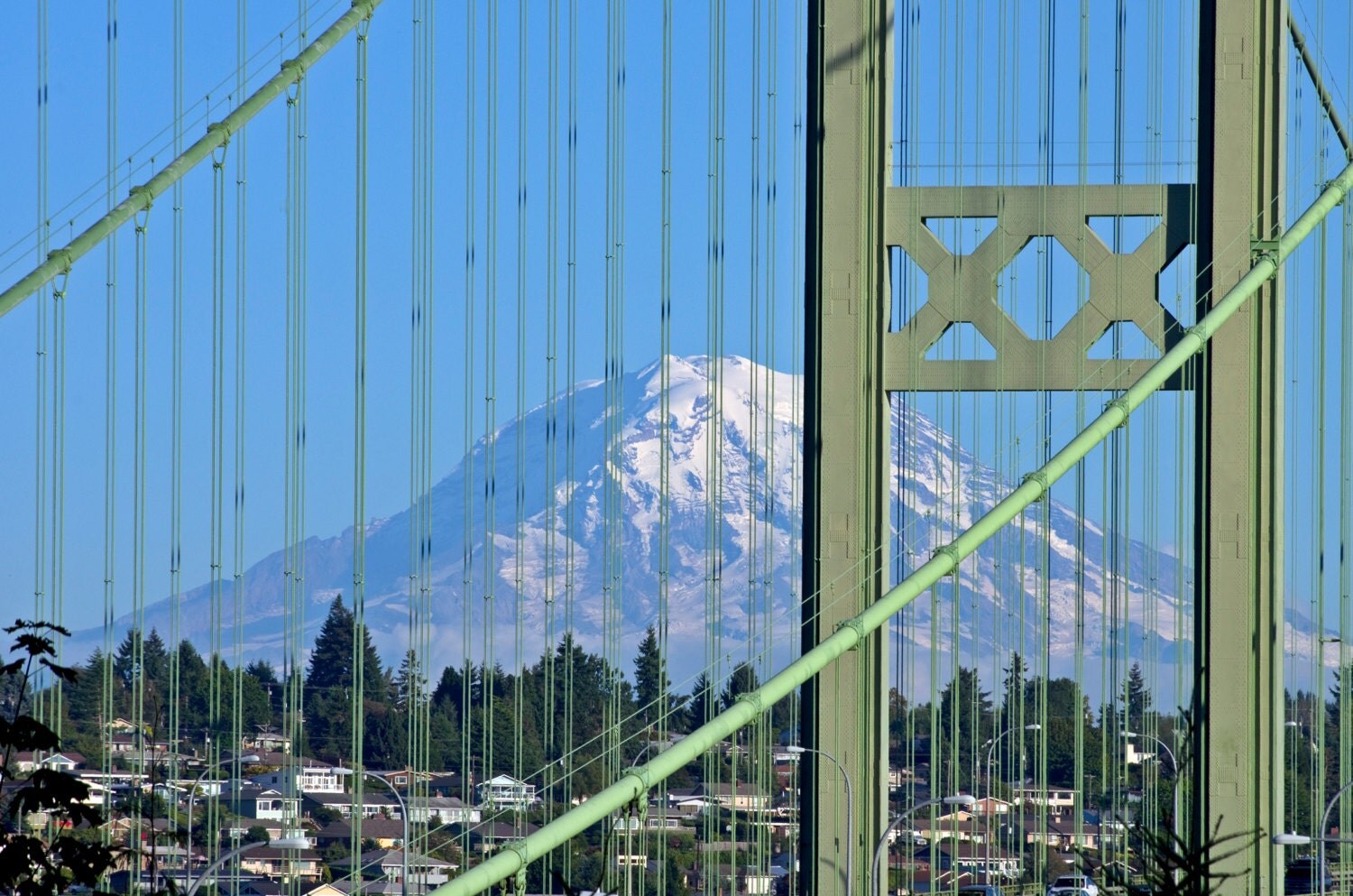 Tacoma Narrows Bridge Mt. Rainier Galloping Gertie art