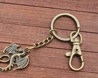 Hot Sell vintage bronze dragon keychain,dragon keyring, best gift for ...