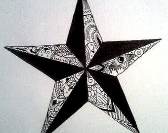 Popular items for star zentangle on Etsy