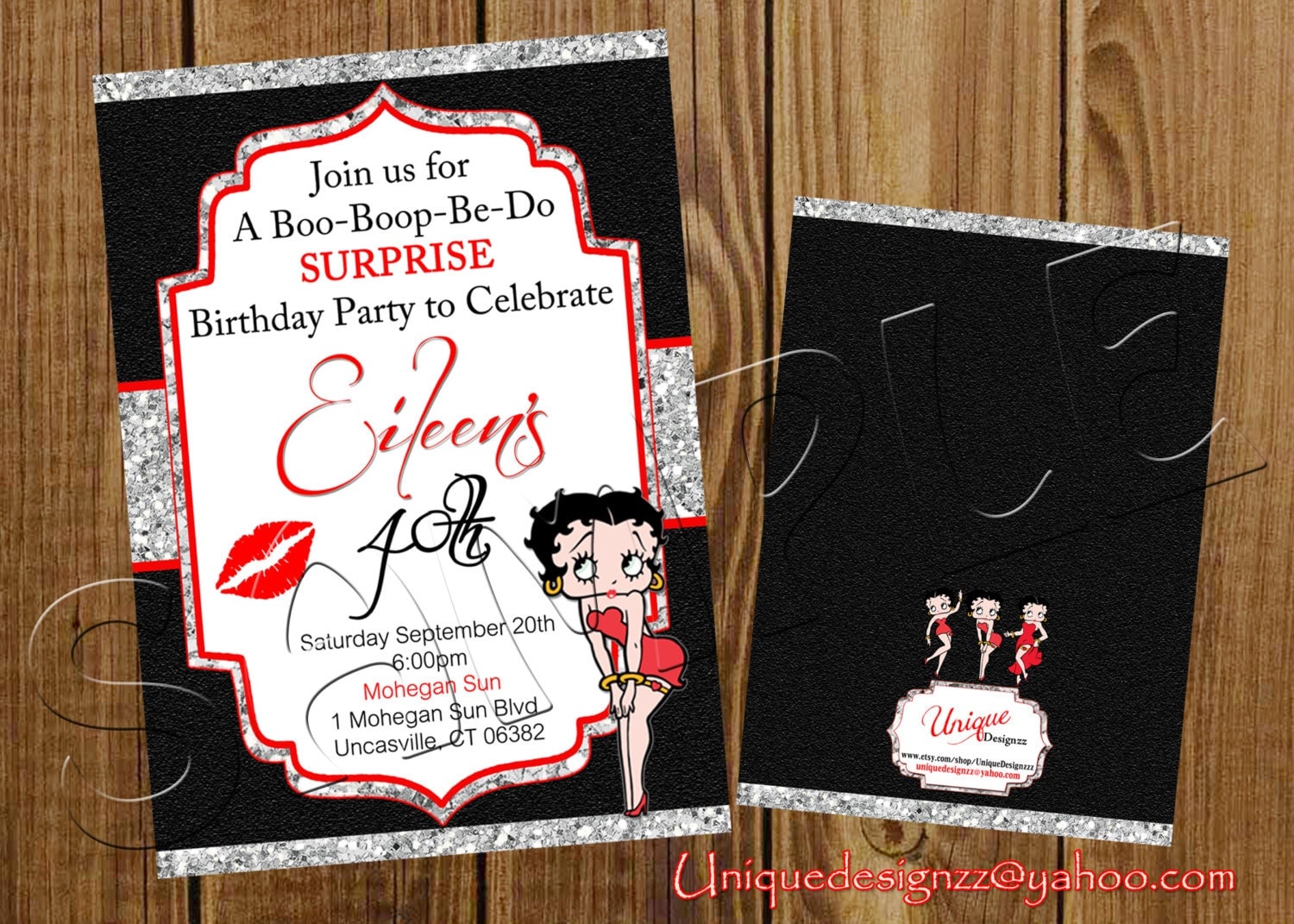Betty Boop Birthday Invitation by UniqueDesignzzz on Etsy