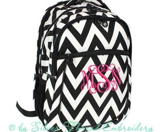 Chevron Monogrammed Backpack Laptop Computer Bag High Middle School ...