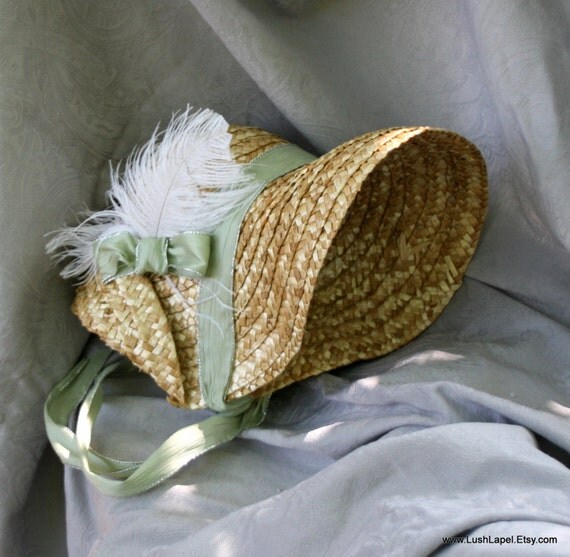 1800's Straw Bonnet: Large BASE ONLY Reproduction Poke Bonnet or Spoon ...