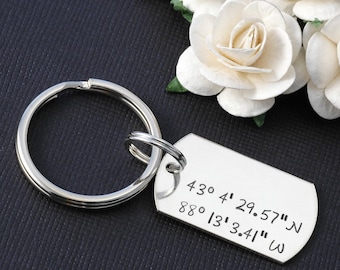 Personalized key chain 4-sided bar for Dad Mom Groom