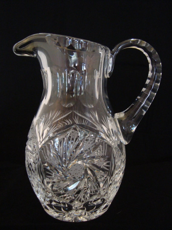Vintage Crystal Cut Small Pitcher by TodaysFancy1 on Etsy