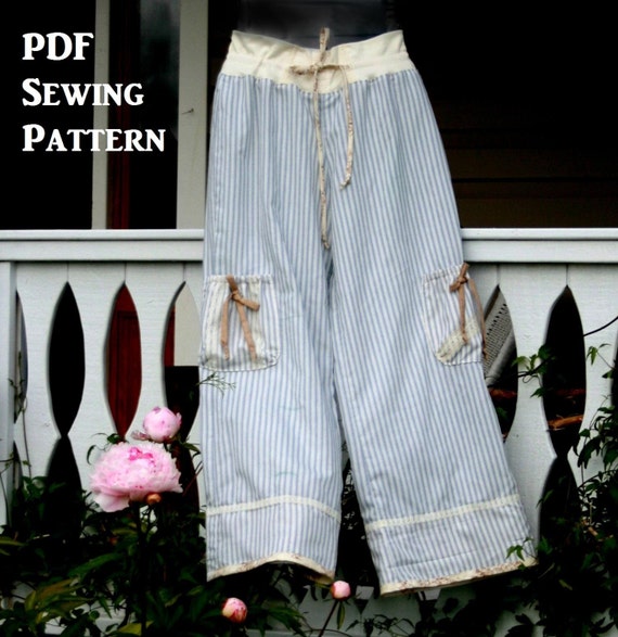 PDF Sewing Pattern Womens Lounge Pants Easy Fit Printable