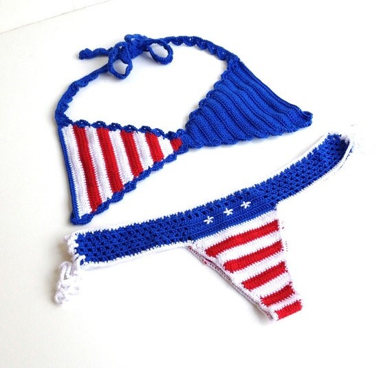 American Flag Bikini Women Swimsuit Bikini Top Bikini Bottom