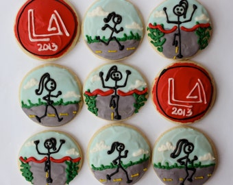 LA Marathon / Runner Sugar Cookies with Buttercream Frosting