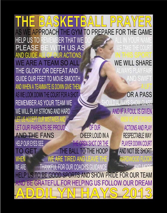 The Basketball Prayer personalized with photo by JoFloDesigns33