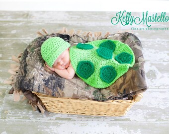 Mr. Turtle Cuddle Cape Set in Newborn Size MADE TO ORDER