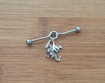 Dragon - Industrial Barbell Piercing 14G