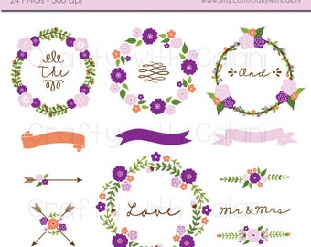 Popular items for purple flower wreath on Etsy