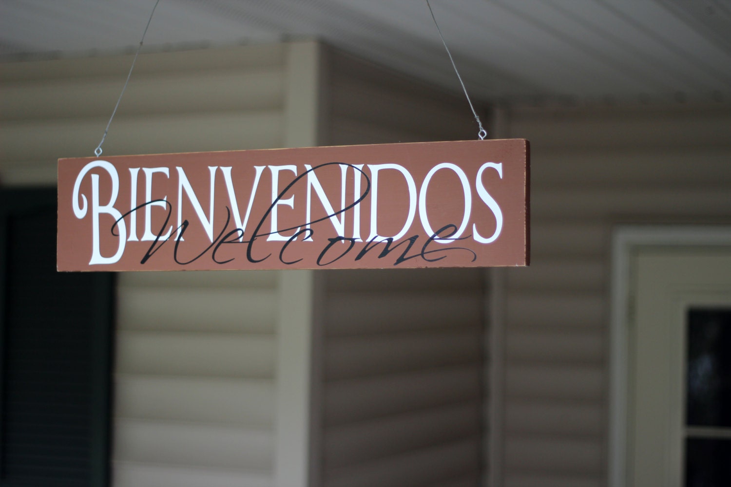 Wooden Sign: Bienvenidos Welcome Custom Sign in Spanish
