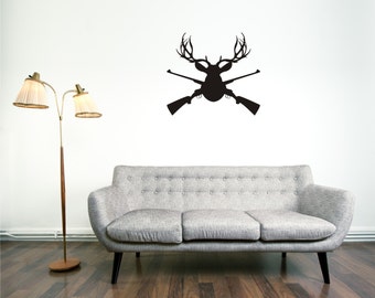 Deer Head Mount Small Buck Wall Decal Deer Decal Buck