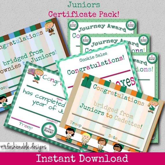 Junior Style Certificates Pack Instant by MyFashionableDesigns