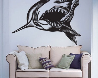 Unique shark wall decals related items | Etsy