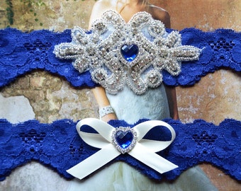 Royal blue garter | Etsy
