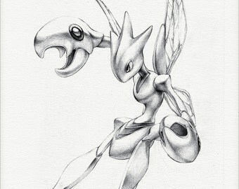 Dragonair 5 x 7 print pokemon drawing art artwork