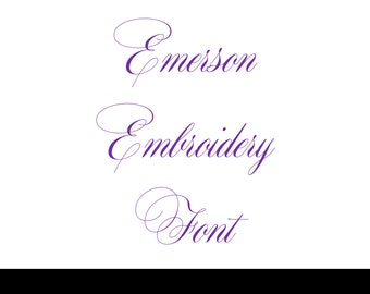 Emerson Script Embroidery Font - Instant Download