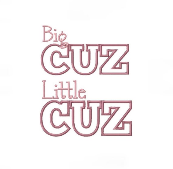 Set of 2 Little Cuz Big Cuz Girl Cousin by HerringtonDesign