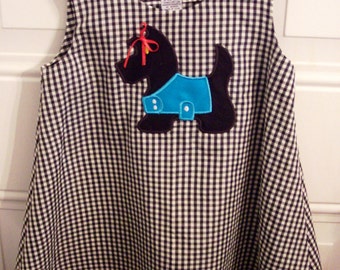 Scottie dog applique | Etsy