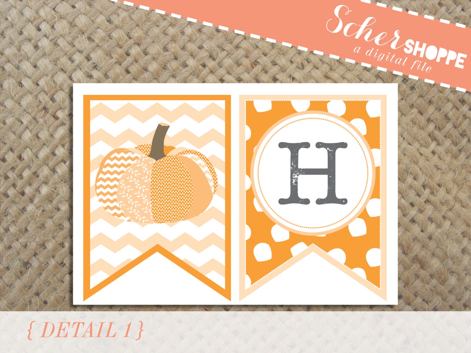 Autumn Pumpkin Happy Birthday Banner // Fall Banner Invite