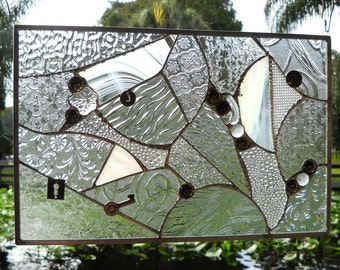 Stained Glass Corner Window Treatments Glass Valance by ArtfulFolk