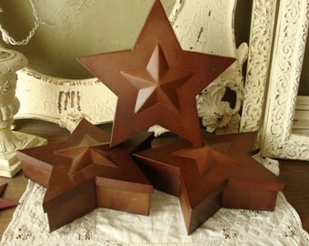 Rusty Metal star box containers americana altered art supplies gift ...