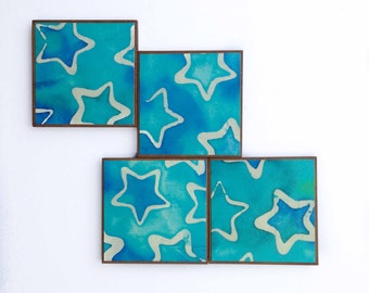 Handmade Paper Colorful Coasters by calyrew on Etsy