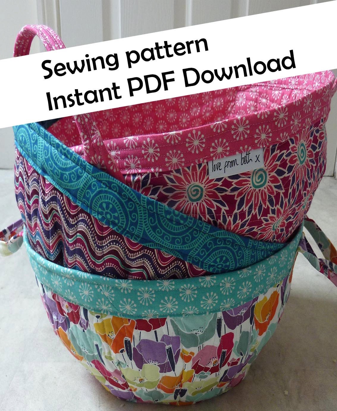 Project Baskets PDF sewing pattern