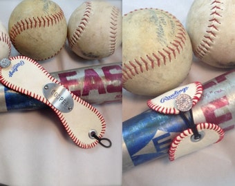 Baseball Bling Hand Stamped Cuff Bracelet