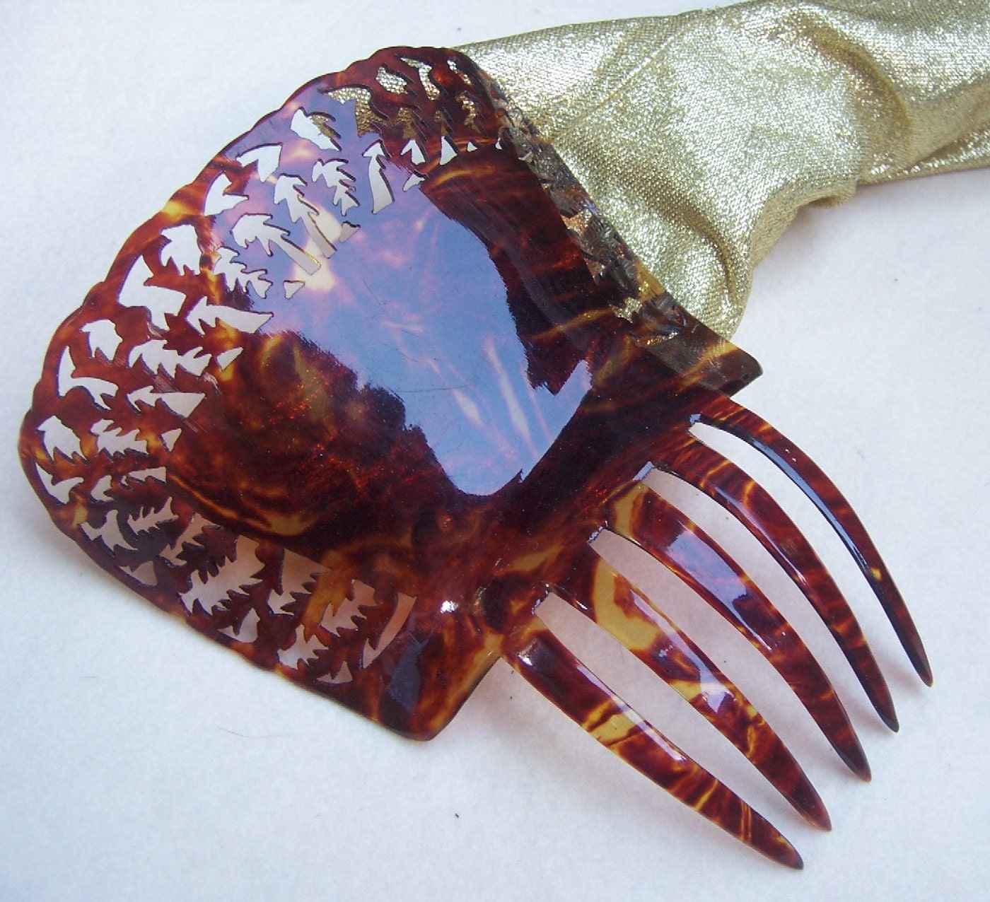 Vintage hair comb Spanish comb faux tortoiseshell hair pin hair pick ...
