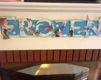 Custom Hand Painted Frozen Sign - Frozen Wall Hanging - Frozen Party ...