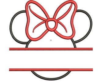 Instant Download - Minnie Mouse Head Split Monogram Frame 4x4, 5x7 ...