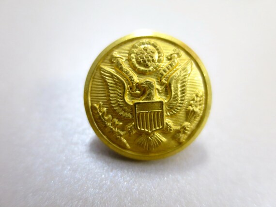 Brass Eagle Button Military Uniform by Swank 7/8 inch Diameter