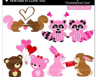 50% OFF SALE animal clip art digital clipart raccoons bears bunnies ...
