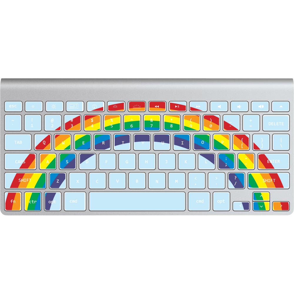 Mac Keyboard Stickers Rainbow Decal by kidecals on Etsy