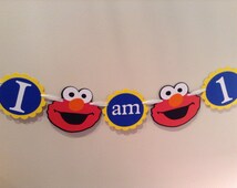 ELMO high chair banner "I am 1" Boy Birthday, girl birthday. elmo ...
