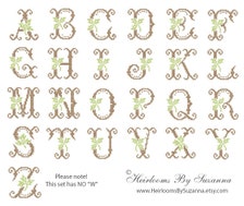 Leaf Monogram Set - INSTANT Download - Machine Embroidery - Cross ...