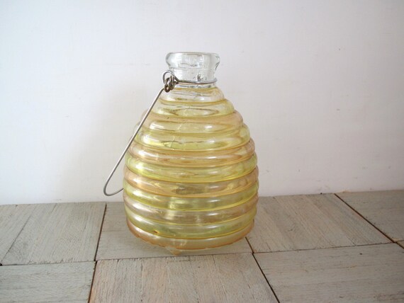 Vintage bee catcher / glass jar / insect trap